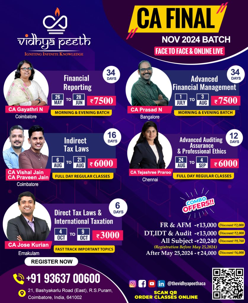 CA / CMA Final Classes - Vidhyapeeth CA - Best CA Coaching Center in ...